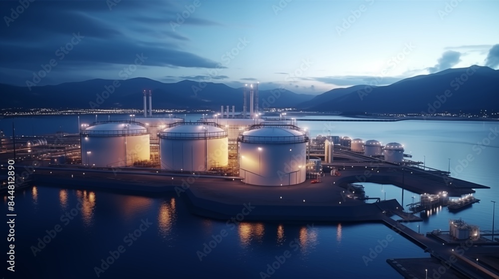 Massive LNG Storage Tank Facility - Modern Energy Infrastructure ...