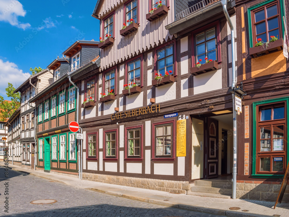 Wernigerode, Saxony-Anhalt, Germany - 08. Juni 2024: City street with ...