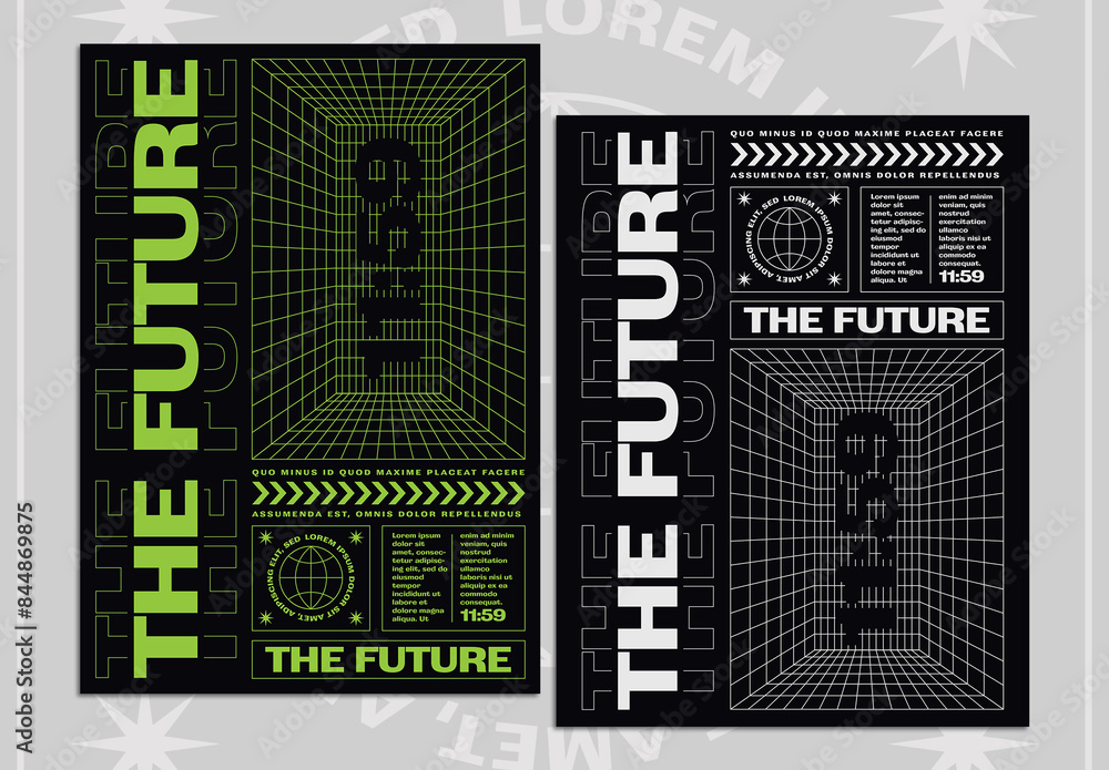 Brutalist Poster Layout Design Concept Stock Template | Adobe Stock