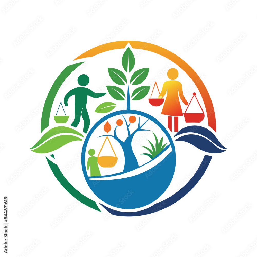 Minimalist NGO Logo Design Featuring People, a Tree, and a Globe ...