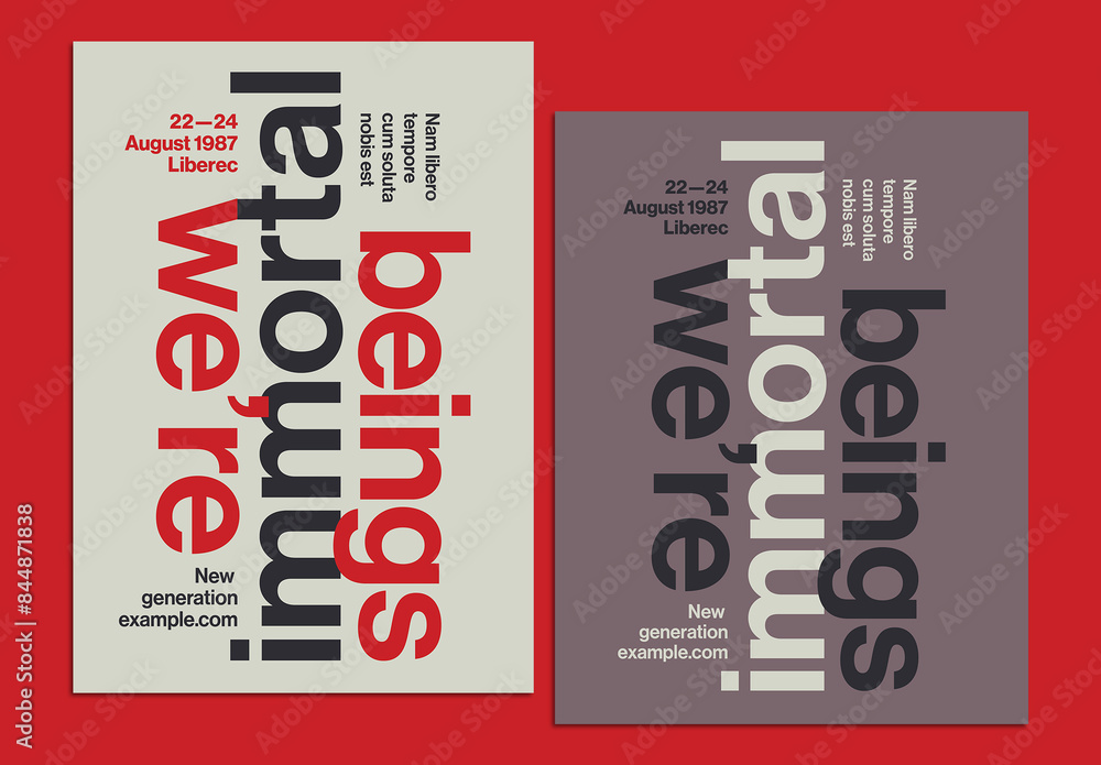 Swiss Typography Style Poster Layout Design Stock Template | Adobe Stock