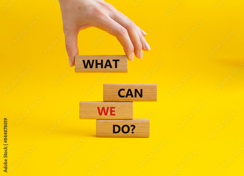 What can we do symbol. Wooden blocks with words What can we do ...