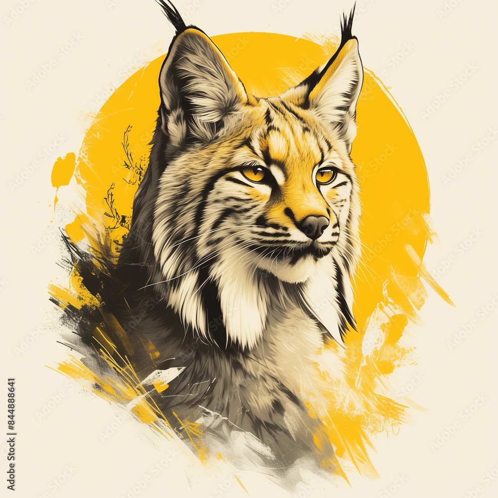 Lynx badge for t-shirt graphic design. Lynx trot concept poster ...