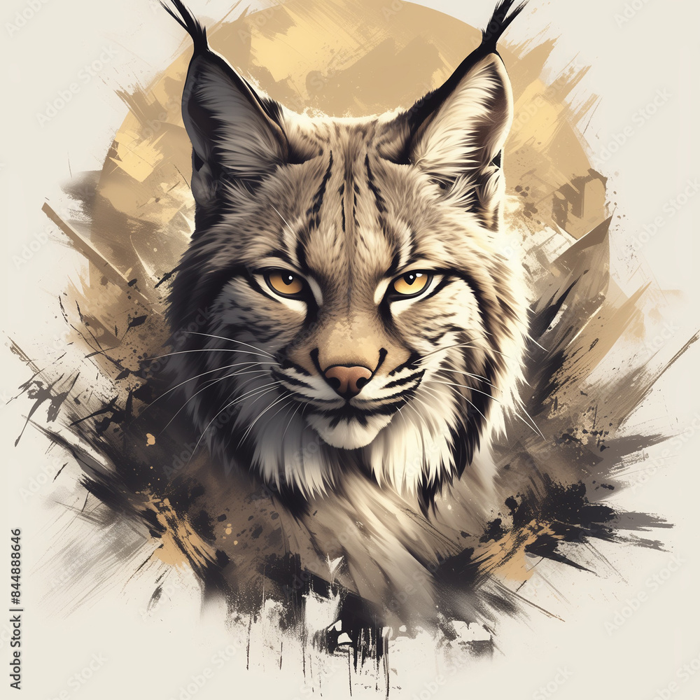Lynx badge for t-shirt graphic design. Lynx trot concept poster ...