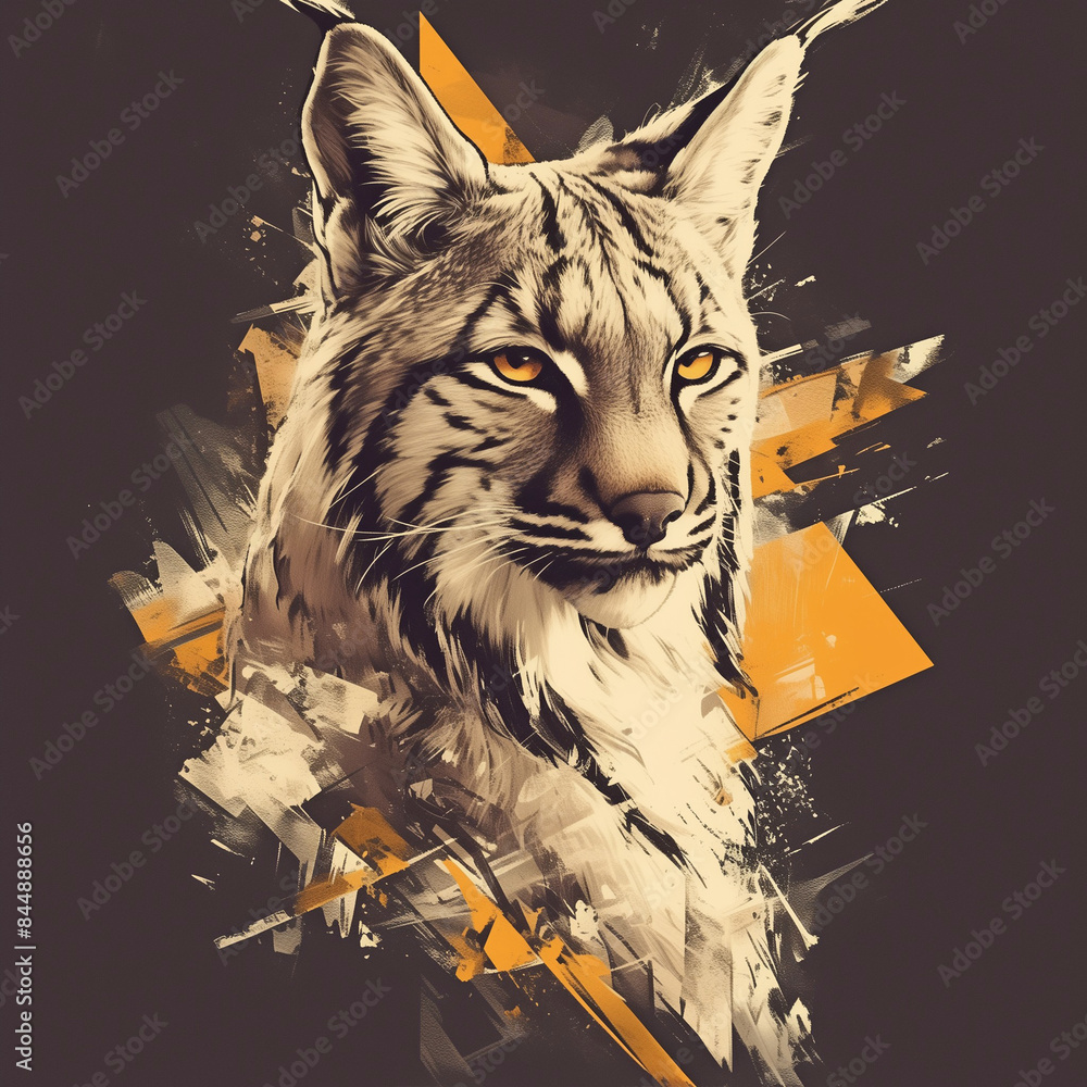 Lynx badge for t-shirt graphic design. Lynx trot concept poster ...