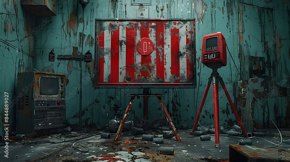 a hauntingly realistic 8K backdrop reminiscent of vintage horror films ...