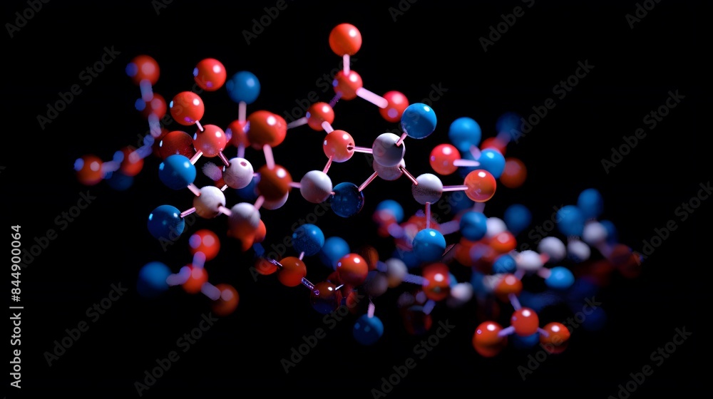 a high-definition, realistic image showcasing the chemical structure of ...