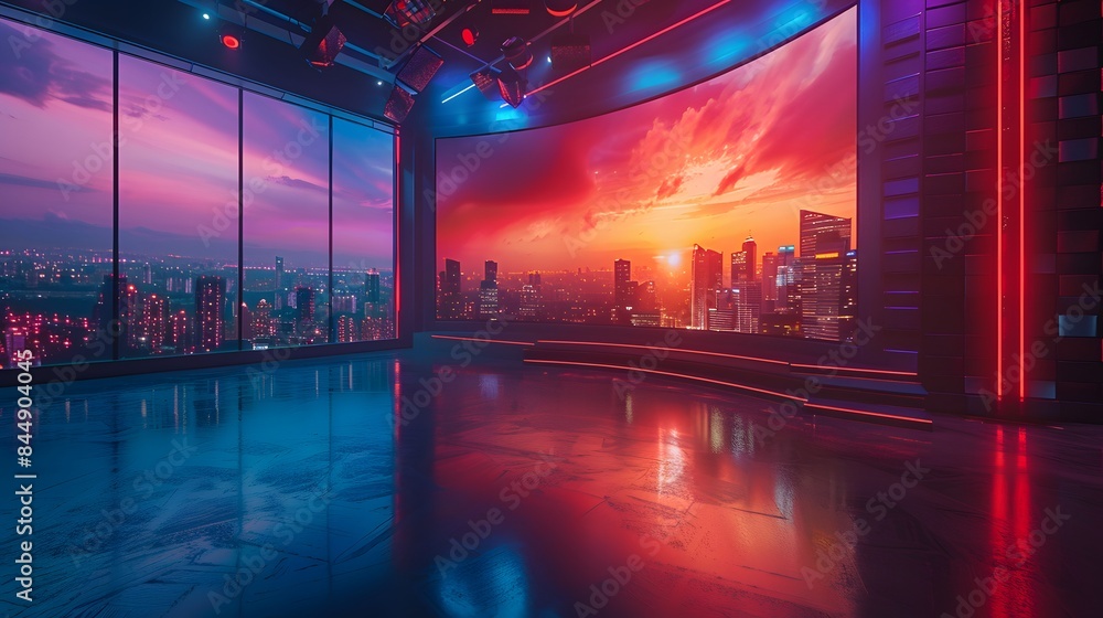 a high-definition, realistic virtual background for a chroma TV screen ...