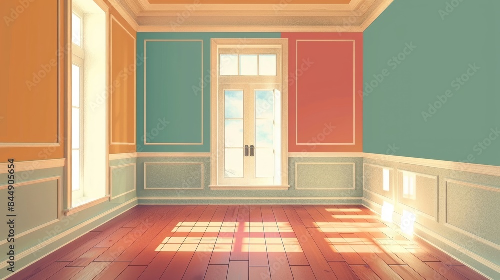 Ceiling installation flat design front view ceiling panels animation ...