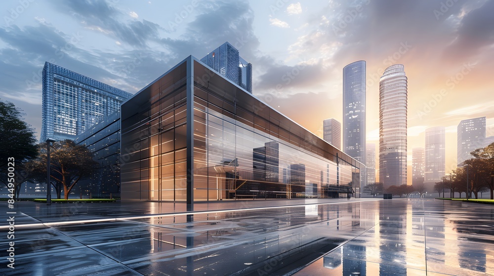 Modern architectural featuring an expansive mockup area, ideal for ...