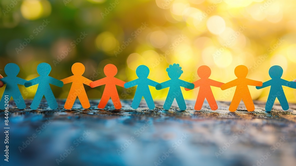 Paper Chain of Unity: A Symbol of Togetherness. generative AI Stock ...