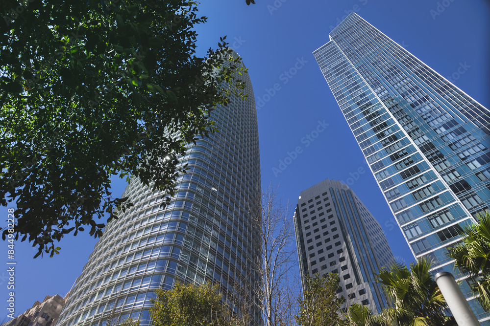 San Francisco, CA, USA. March 16, 2024 : Tower office buildings seen ...