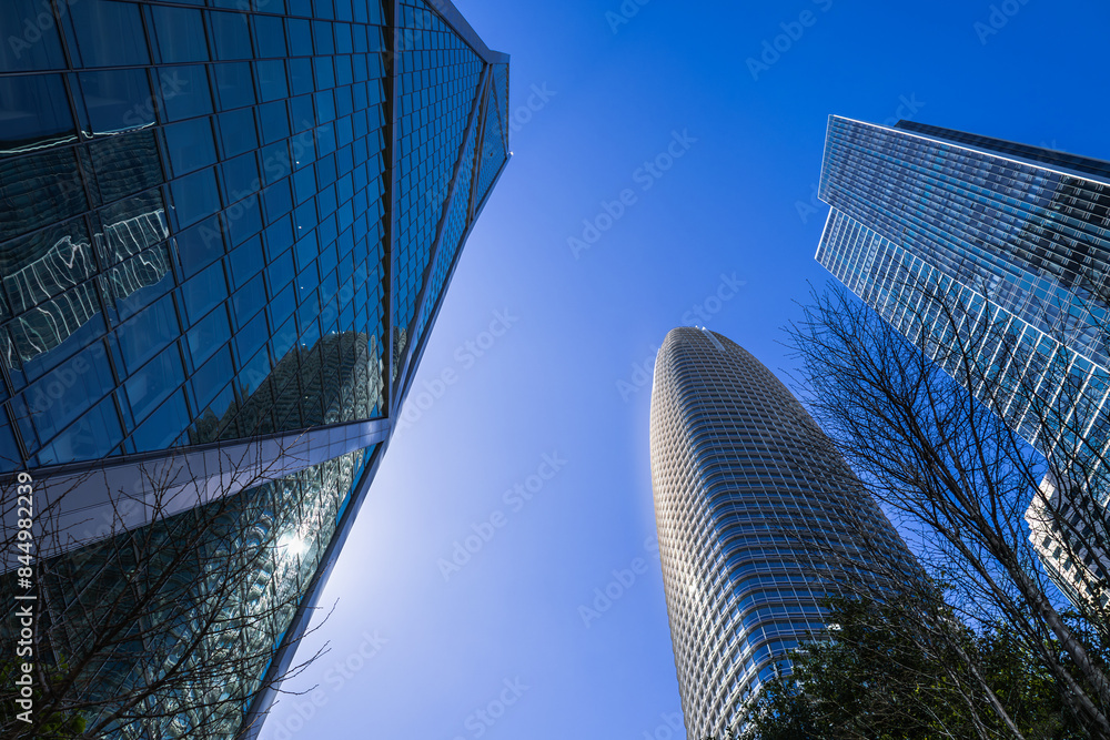 San Francisco, CA, USA. March 16, 2024 : Tower office buildings seen ...