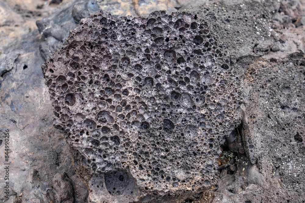 Vesicular texture is a volcanic rock texture characterized by a rock ...