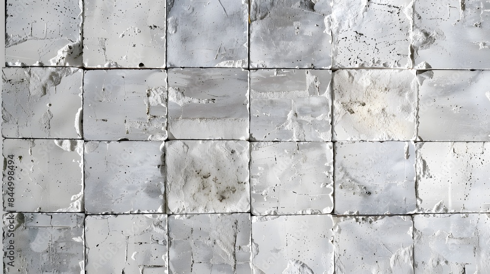 White brick wall texture background for stone tile block painted in ...