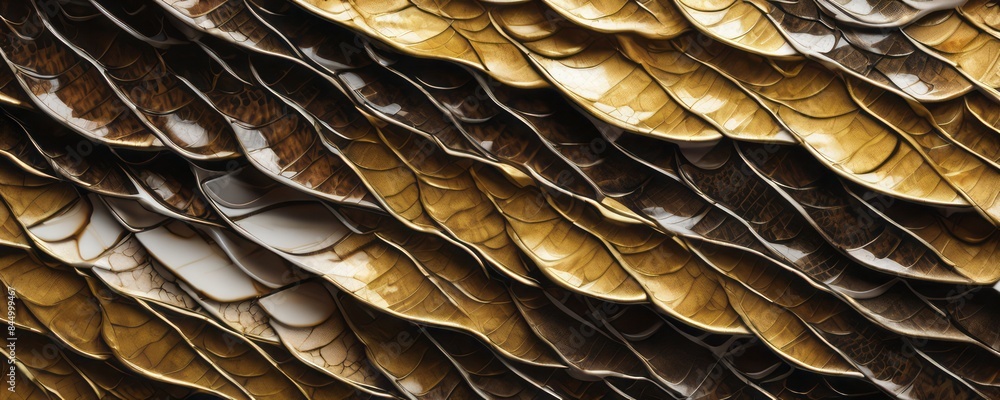 Gold and black python, snake or reptile skin background. King snake ...