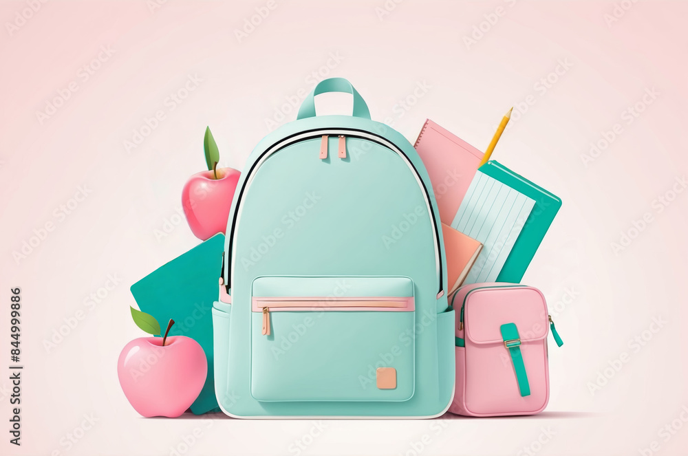 A creative still life composition featuring school supplies and objects ...