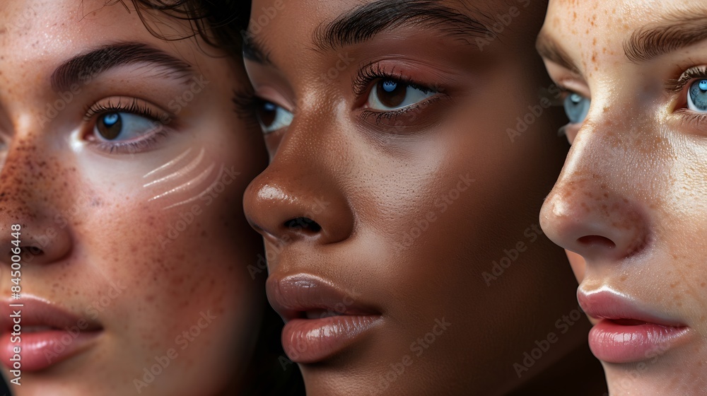 Medical and dermatological materials on skin conditions Collage Closeup ...