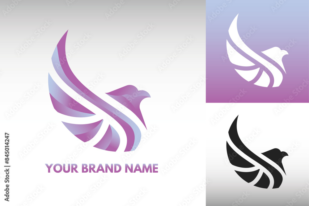 Logo Eagle Bird Wing Garuda vector Design in gradient and Monochrome ...
