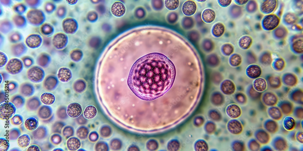Yeast cell under microscope in gram stain , microbiology, biology ...