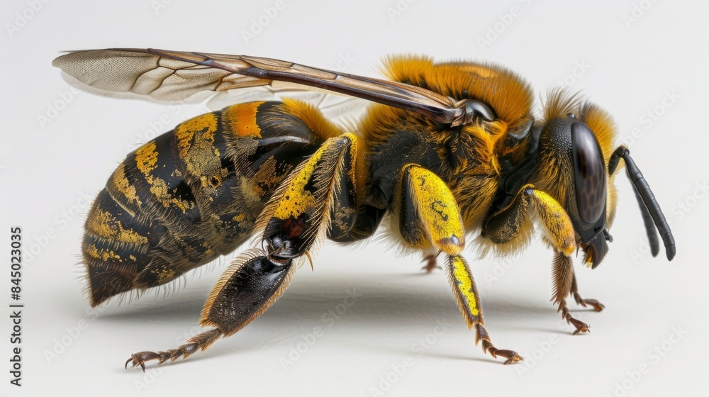 bee abdomen, highlighting color patterns and texture generative ai ...
