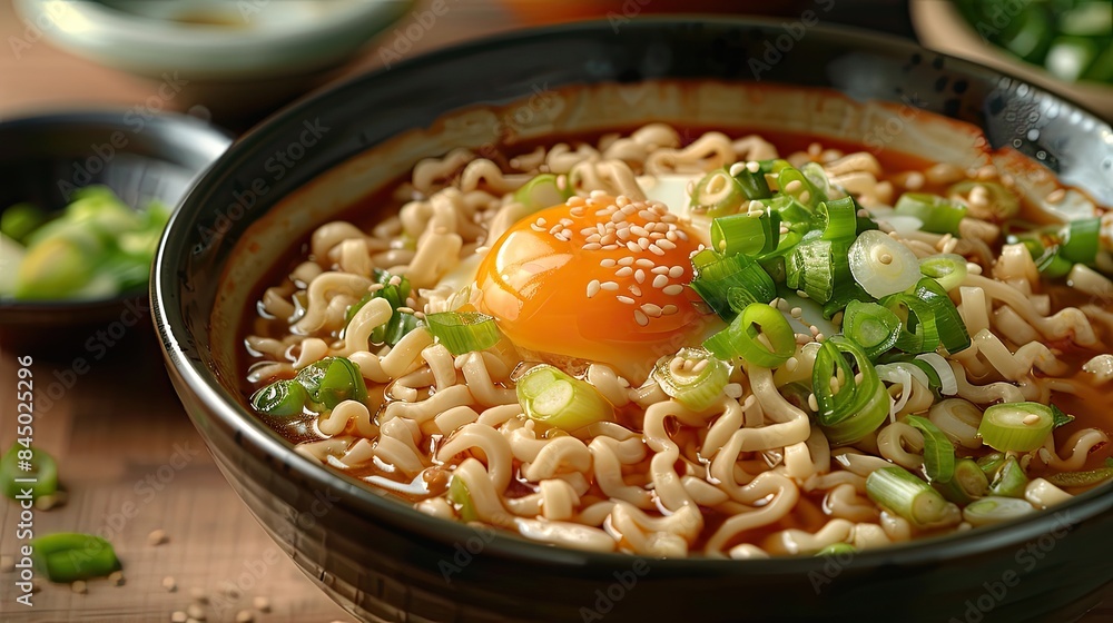 Ramen with Egg and Scallions A comforting bowl of ramen with egg and ...