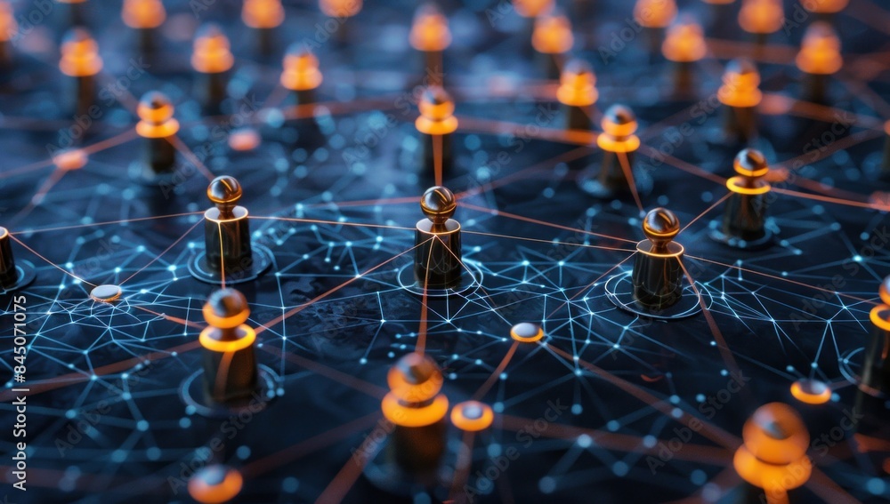 Convey the essence of teamwork and collaboration through a 3D bar graph ...