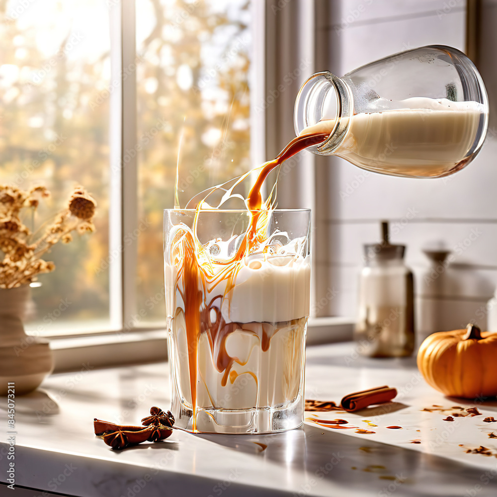 Iced coffee splash isolated on transparent background, delicious iced latte coffee drink ...