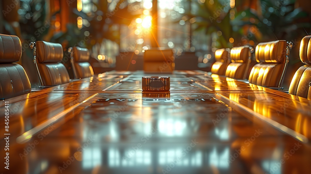 An intricate depiction of a police station's conference room, featuring ...