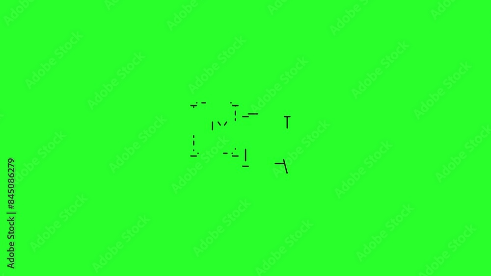 Black outline UI UX concept 4k icons animation on Green screen ...