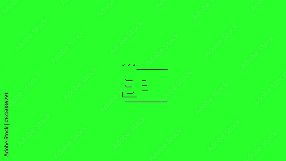 Black outline UI UX concept 4k icons animation on Green screen ...