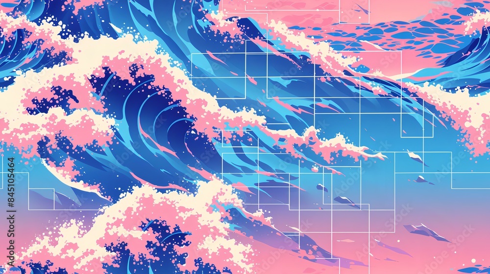 Wave Grids Grids With Wave Patterns Amazing Seamless Background