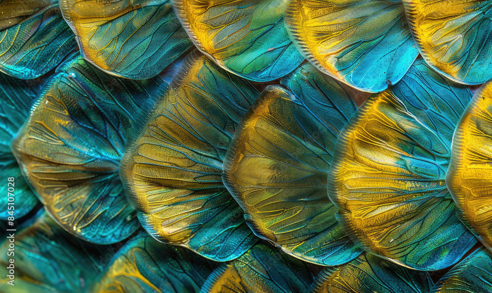 Macro photography revealing intricate patterns and iridescent colors of ...