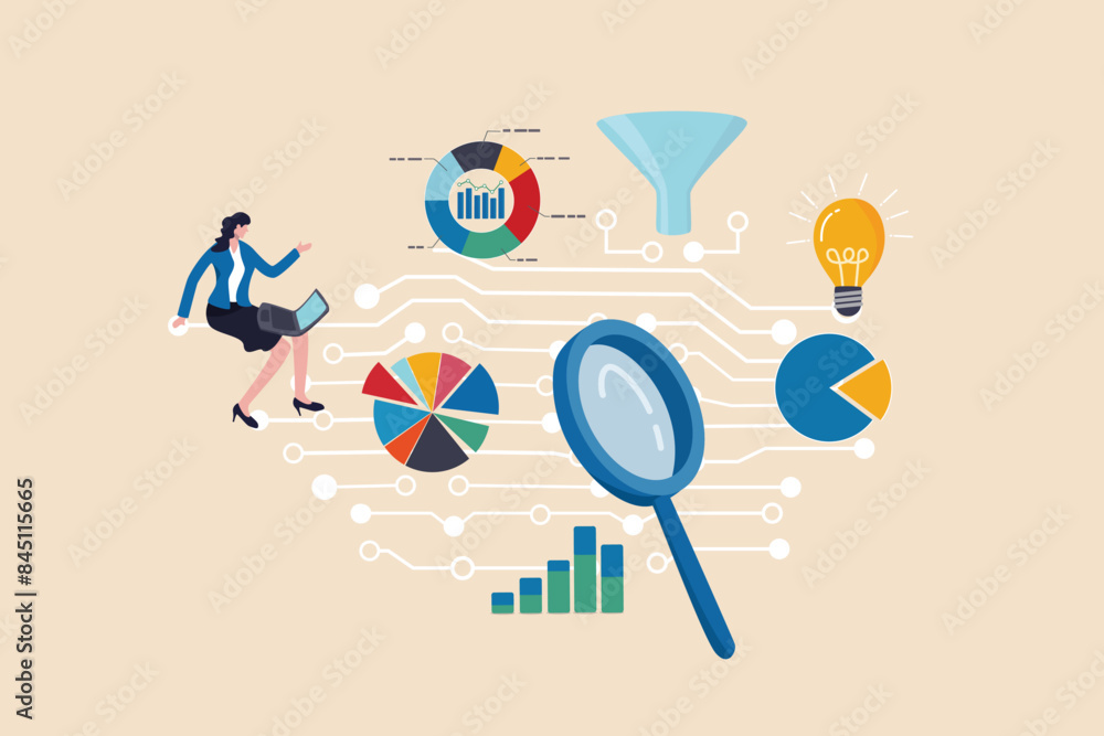 Business intelligence data analysis for business insight, database or ...