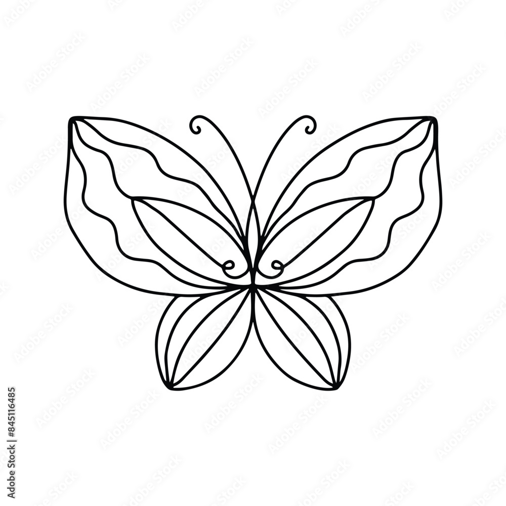 Butterfly zentangle adult coloring page mandala intricate line art ...