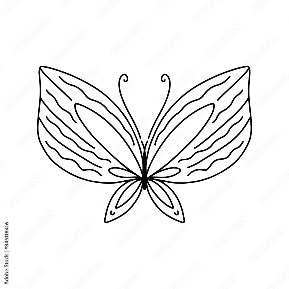 Butterfly zentangle adult coloring page mandala intricate line art ...