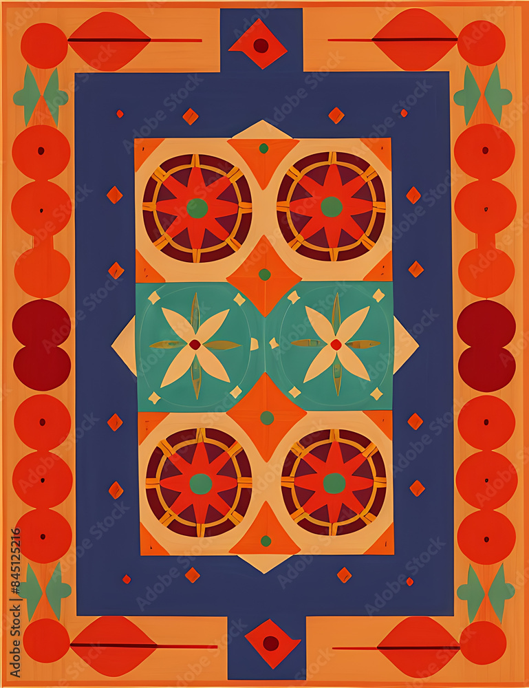 an abstract art template that blends elements from different ethnic ...
