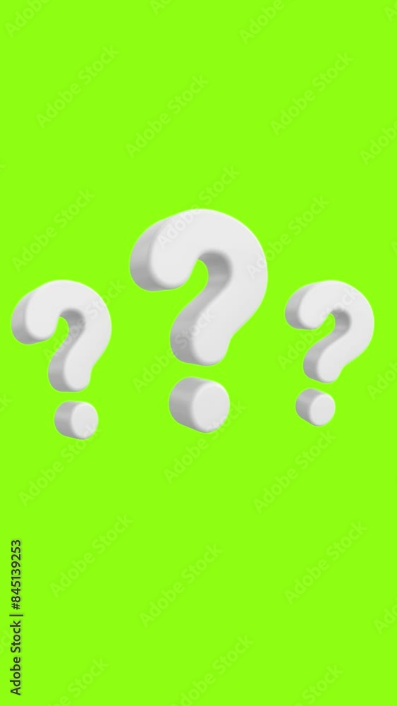 Question mark green screen. Question mark 3d animation pop up, question ...