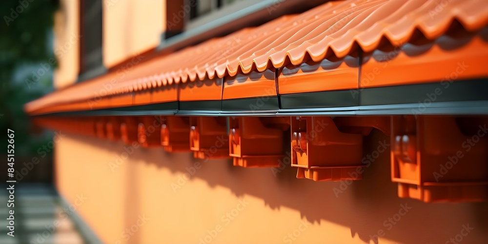 Installing a plastic gutter system on a house with a tiled roof ...