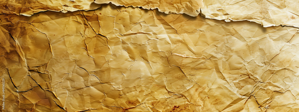 Antique Crumpled Paper Texture, Rough Vintage Parchment Background with ...