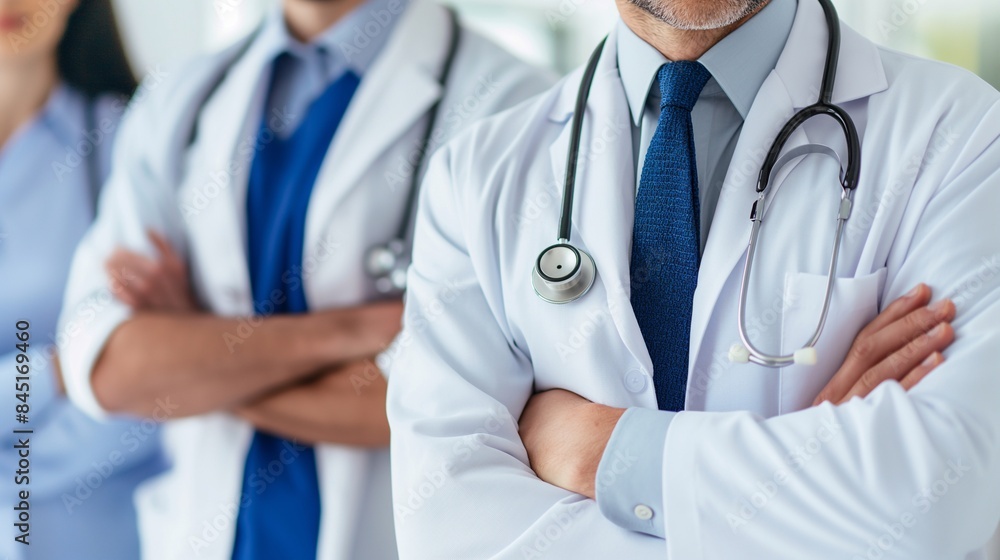 Anchored in Expertise: Male Doctor's Chest Amidst the Clinical Canvas ...