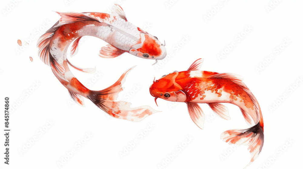 Koi Fish portrays the elegance and grace of these colorful aquatic ...