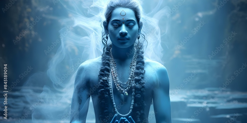 Description Portrait of Shiva a blueskinned Hindu deity in Hinduism ...