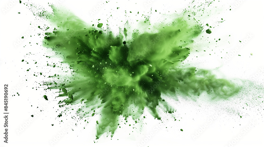 Green Powder Explosion. A dynamic and vibrant image showcasing a ...