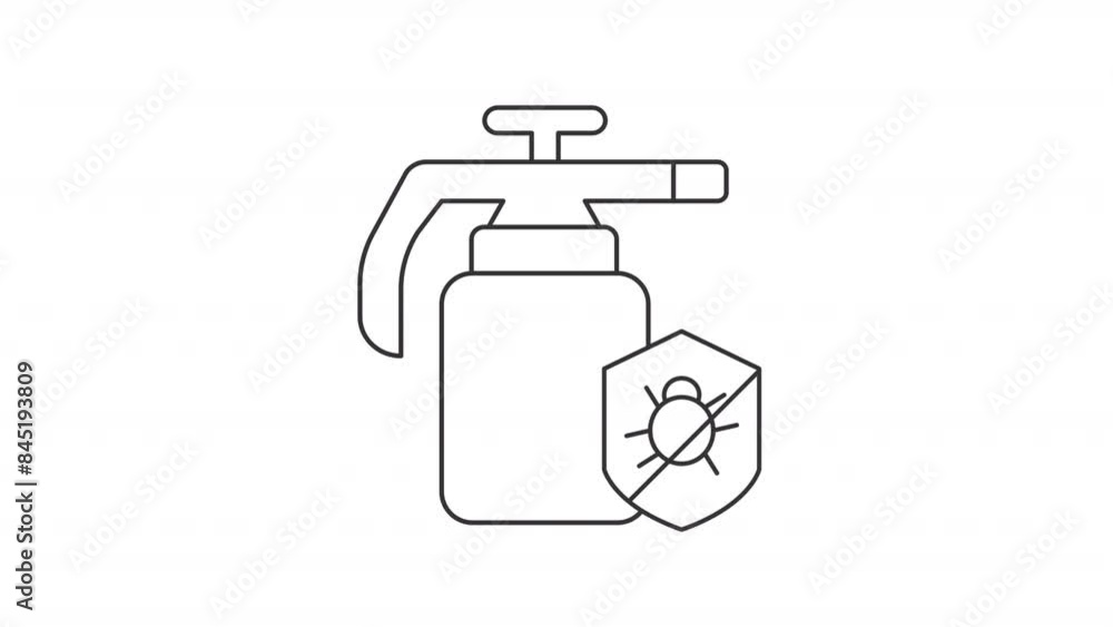 Animated insect repellent icon. Spray line animation. Pesticide sprayer ...