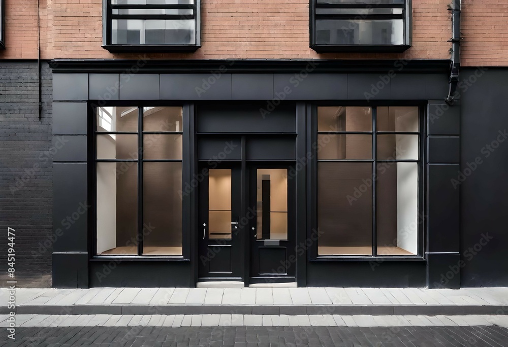 black painted storefront facade Stock Illustration | Adobe Stock