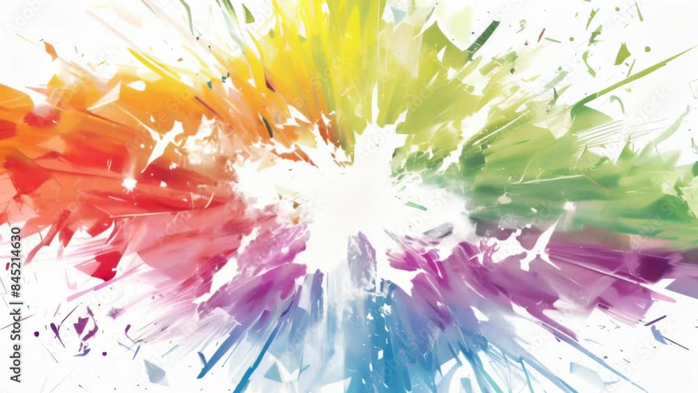 Explosion of radiant colors including yellow, orange, and pink ...