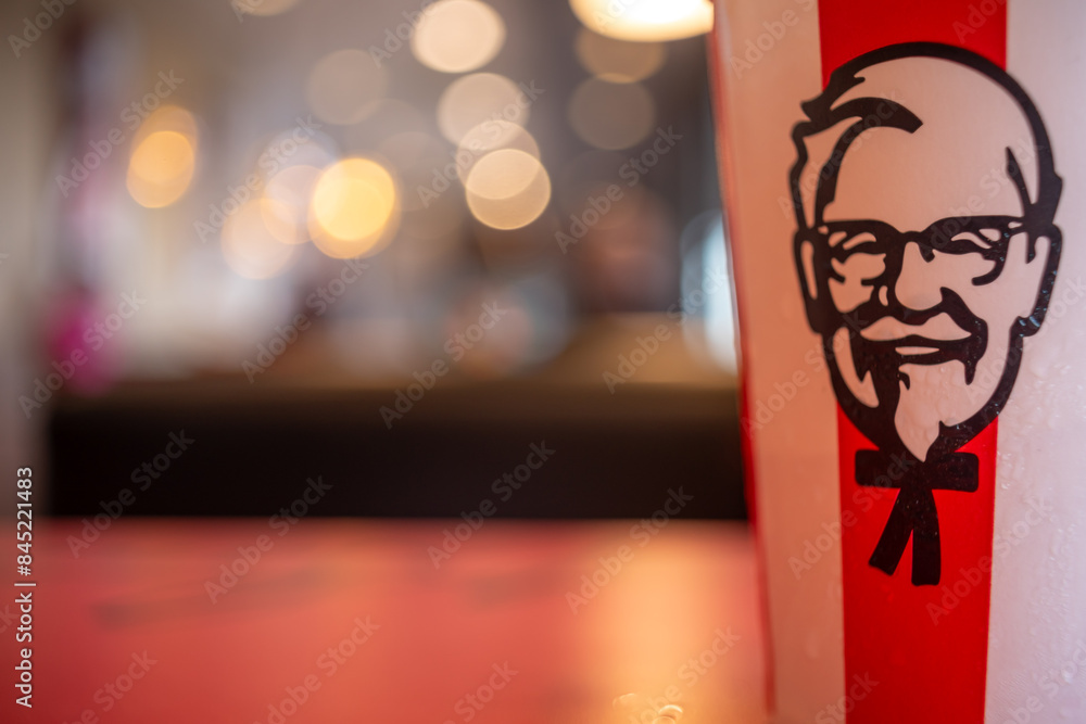 Cup of KFC's Pepsi, Cola, Soft drink with Chicken fried and Mashed ...