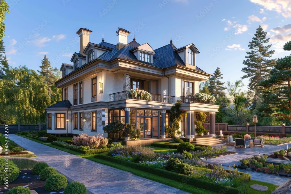 beautiful house front with driveway,Custom built luxury house in the ...