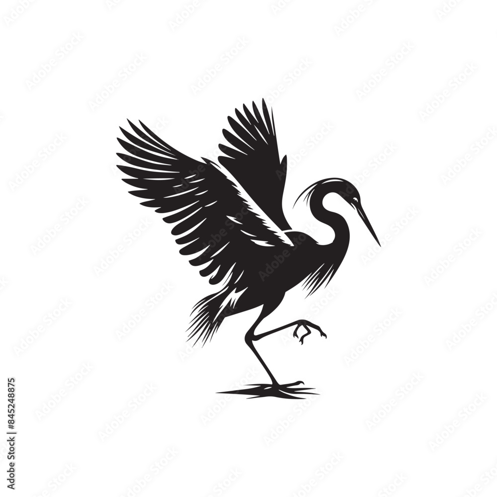 Egret Silhouette: Vector Art Capturing the Grace and Beauty of Egrets ...